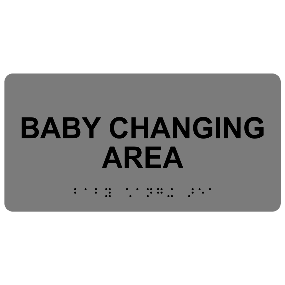 ADA Baby Changing Area Braille Sign RSME-265_BLKonGray