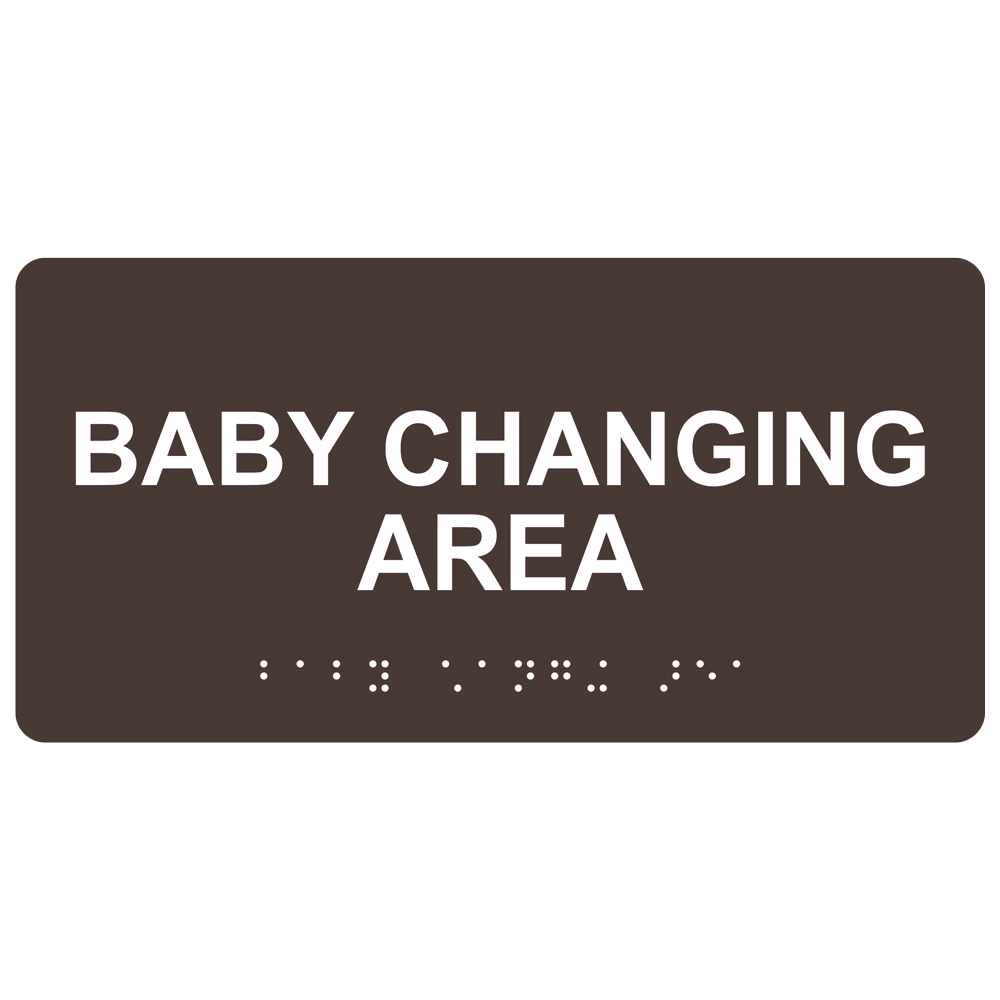 ADA Baby Changing Area Braille Sign RSME-265_WHTonDKBN