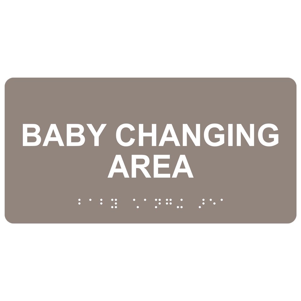 ADA Baby Changing Area Braille Sign RSME-265_WHTonTaupe
