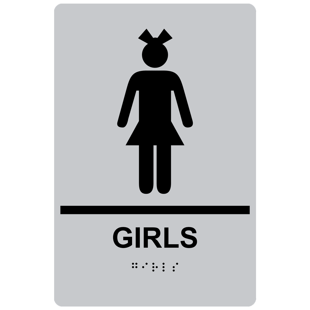 ADA Girls Braille Sign RRE-135_BLKonSLVR Womens / Girls