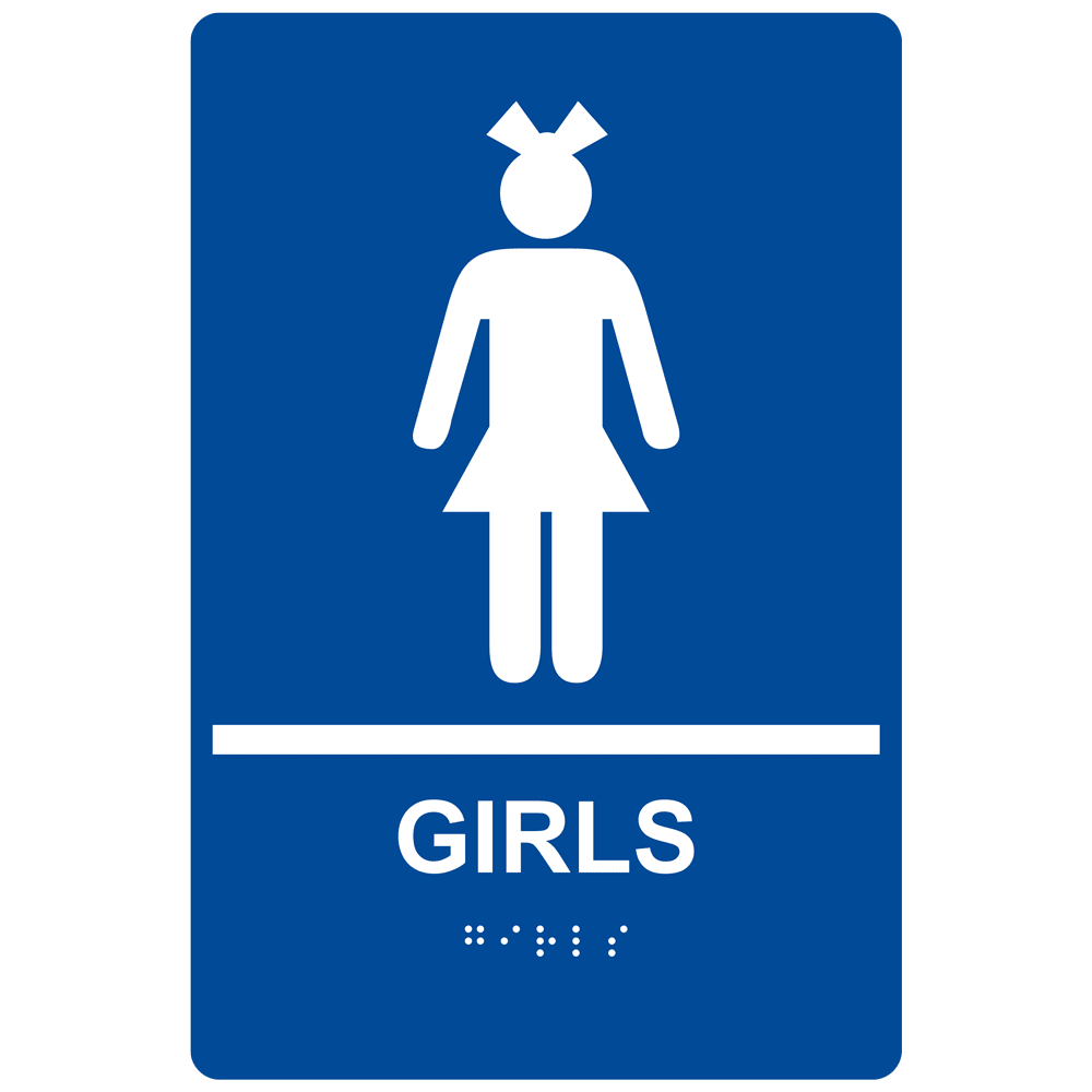ADA Girls Braille Sign RRE-135_WHTonBLU Womens / Girls