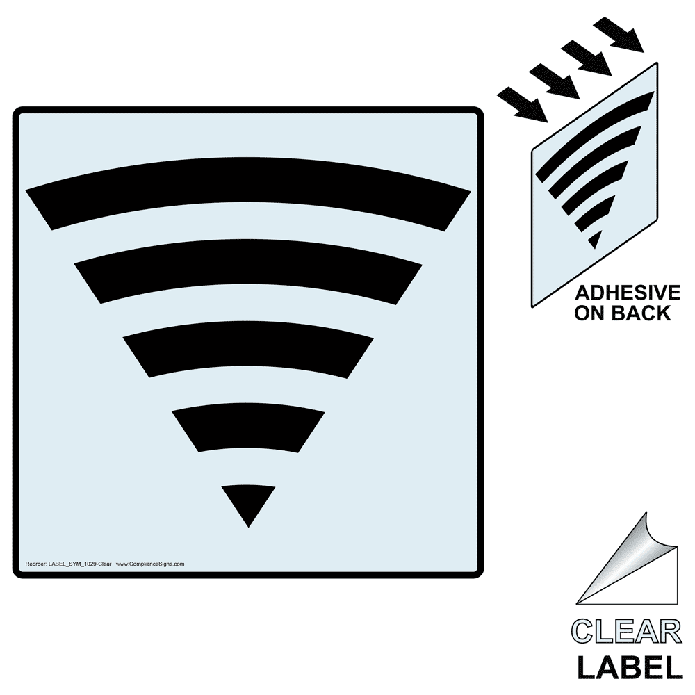 Wi-Fi Symbol Label LABEL-SYM-1029-Clear Dining / Hospitality / Retail