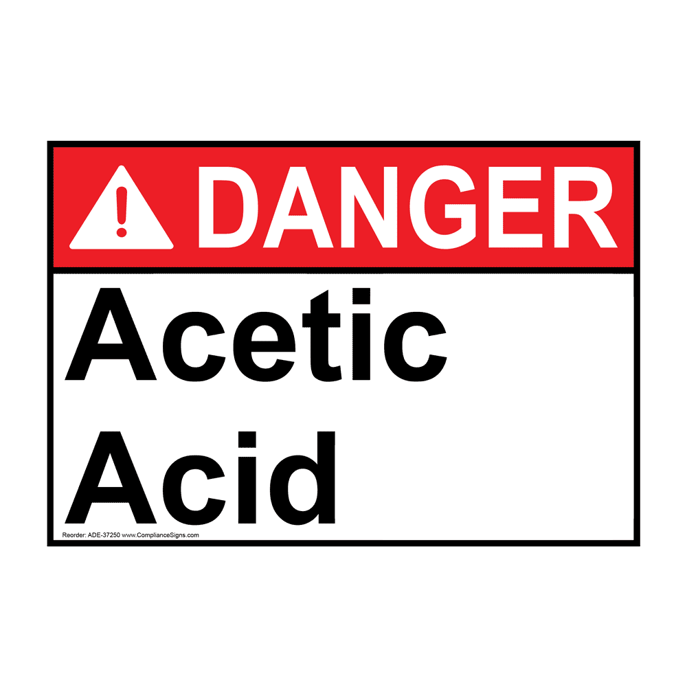 Danger Sign - Acetic Acid - ANSI