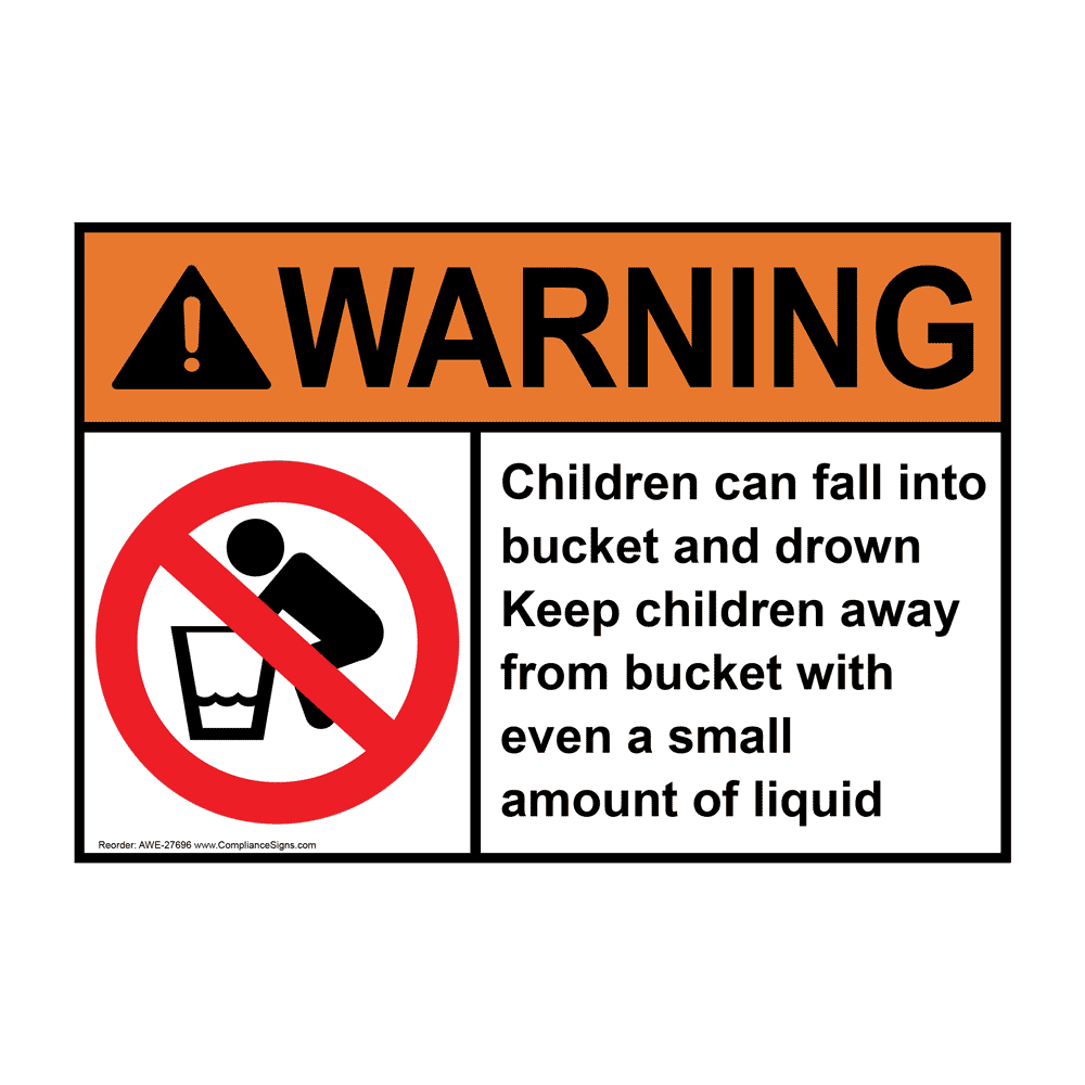 Warning Sign - Children Can Fall Into - ANSI - Children / School Safety