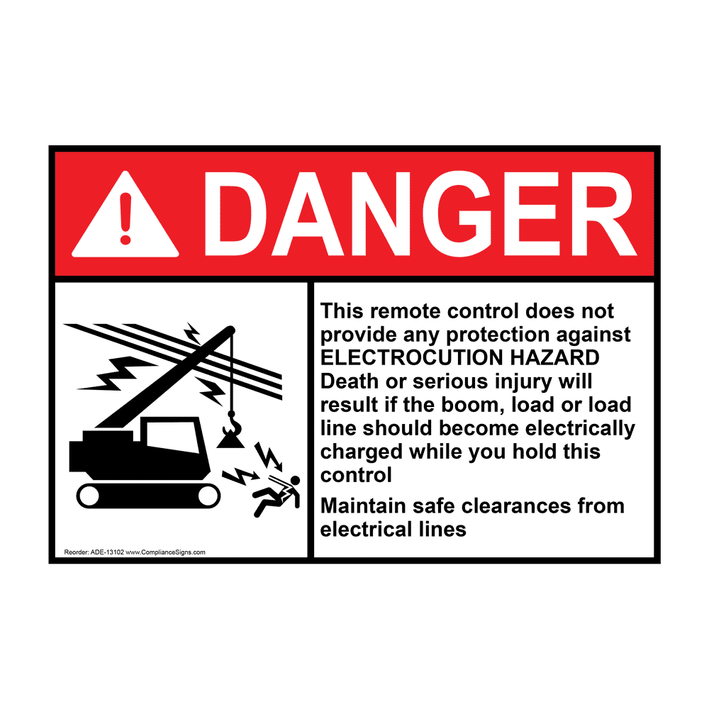 Danger Sign - Remote Control Electrocution Hazard Sign - ANSI