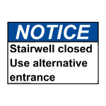Enter/Exit - Stairway Safety Signs and Labels