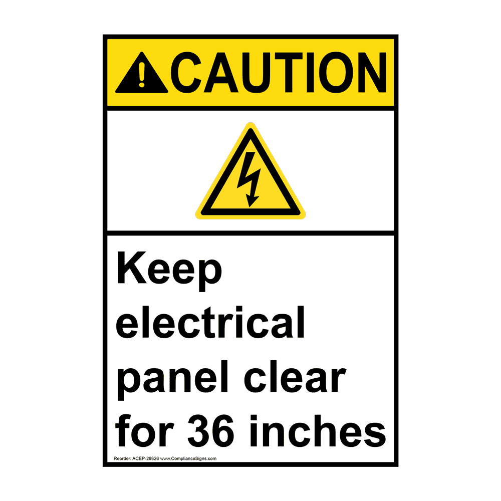 Vertical Keep Electrical Panel Sign - ANSI Caution - Electrical Panel