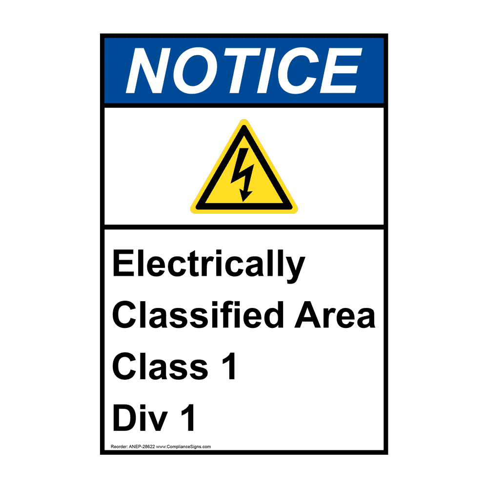 Vertical Electrically Classified Sign - ANSI Notice - Shock Hazard