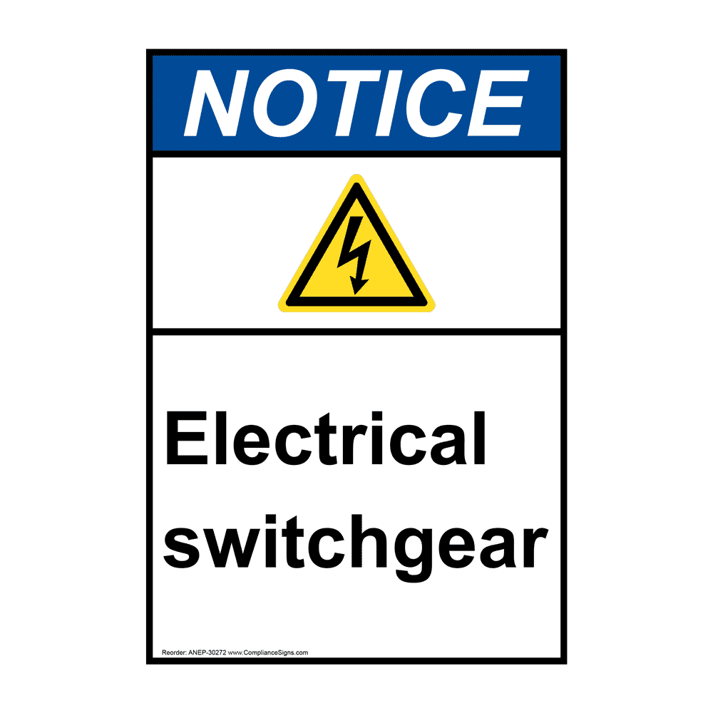 Vertical Electrical Switchgear Sign - ANSI Notice - Shock Hazard