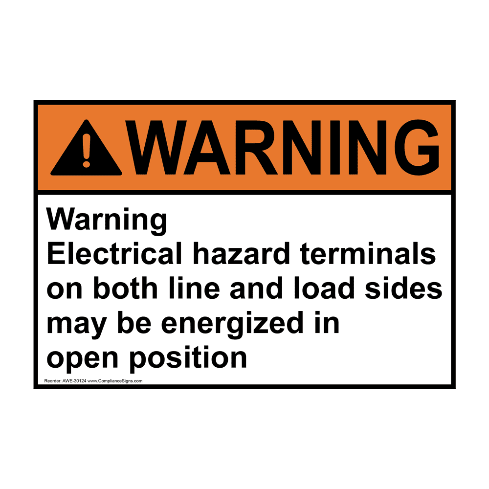Warning Sign - Warning Electrical Hazard Terminals On Both - ANSI