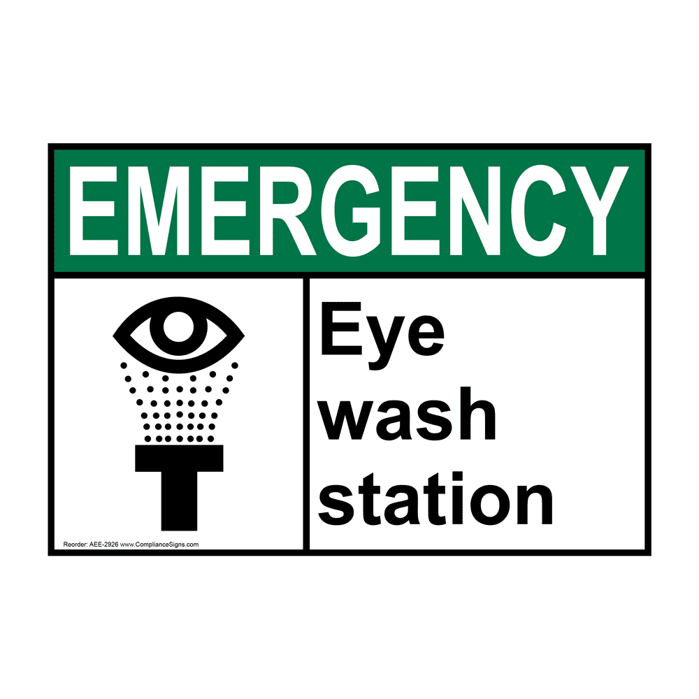 Emergency Sign - Eye Wash Station Sign - ANSI