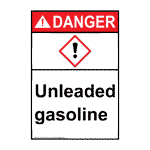 Chemical - Unleaded Gasoline SDS Signs and Labels