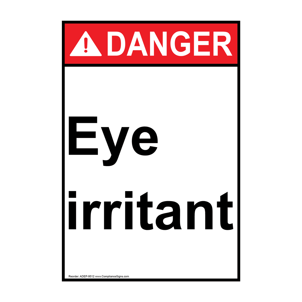 Vertical Eye Irritant Sign - ANSI Danger - Hazardous Material