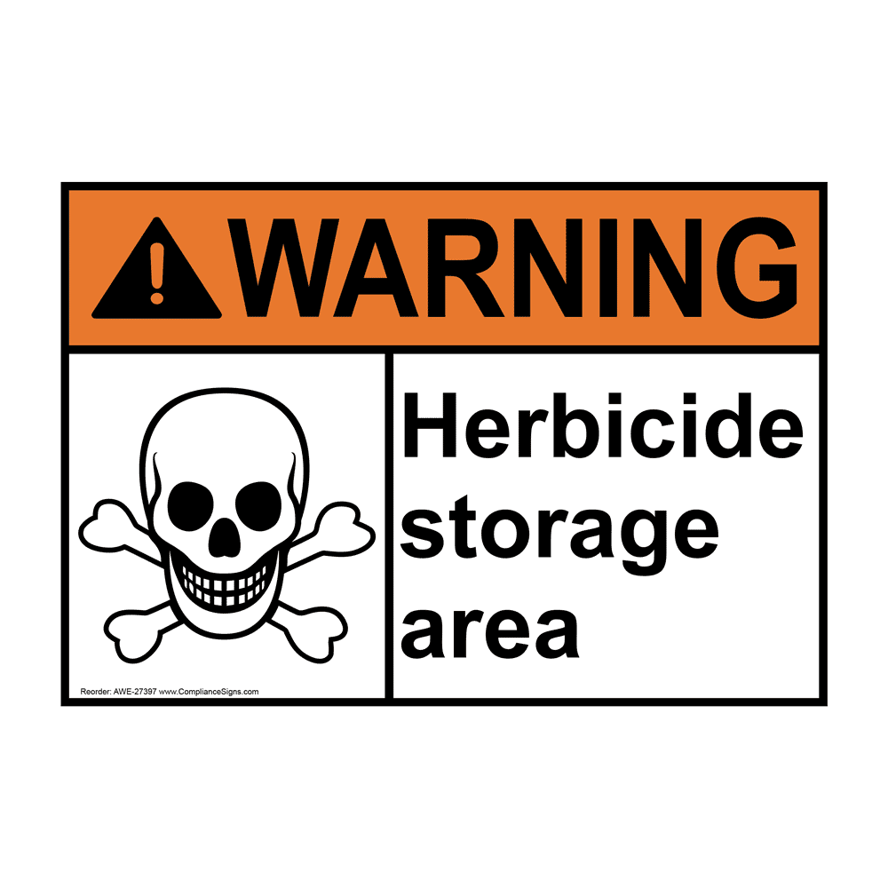 Warning Sign - Herbicide Storage Area - ANSI - Hazmat