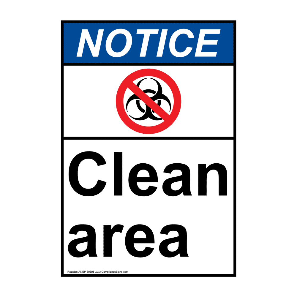 Vertical Clean Area Sign - ANSI Notice - Housekeeping
