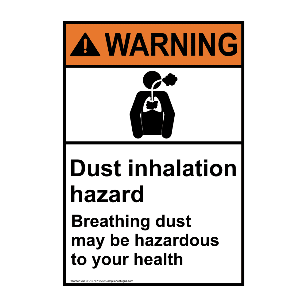 Vertical Dust Inhalation Hazardous To Your Health Sign - ANSI Warning