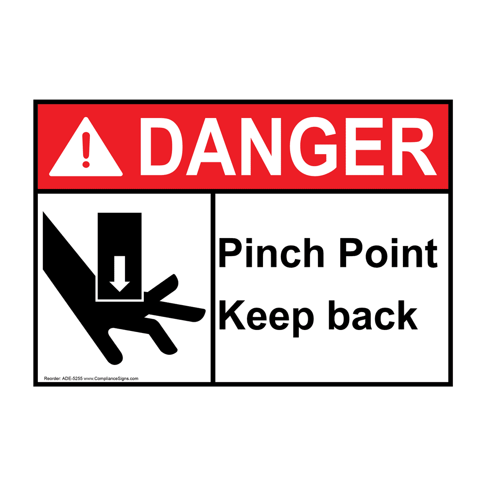 Danger Sign - Pinch Point Keep Back Sign - ANSI