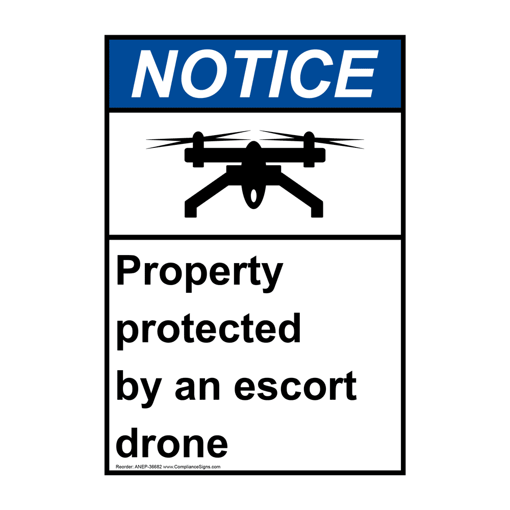 Vertical Property Protected Sign - ANSI Notice - Security Camera