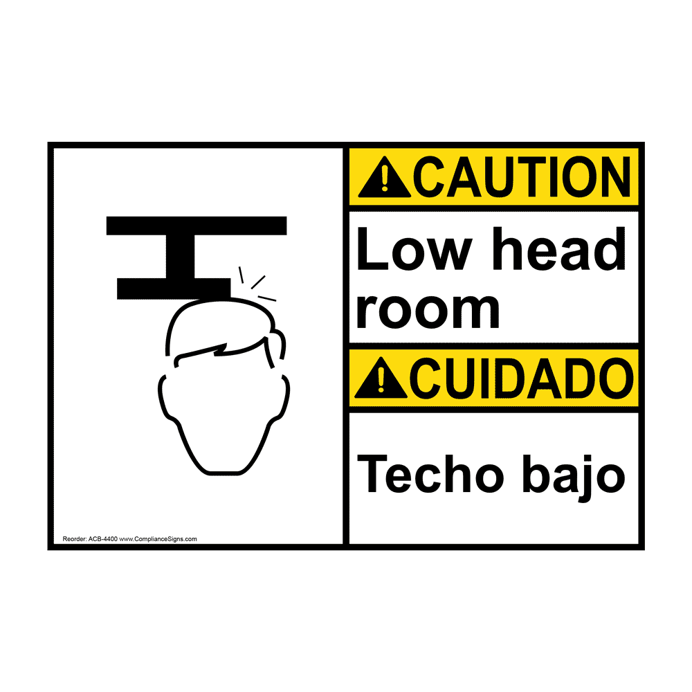 Caution Sign - Low Head Room Sign - ANSI