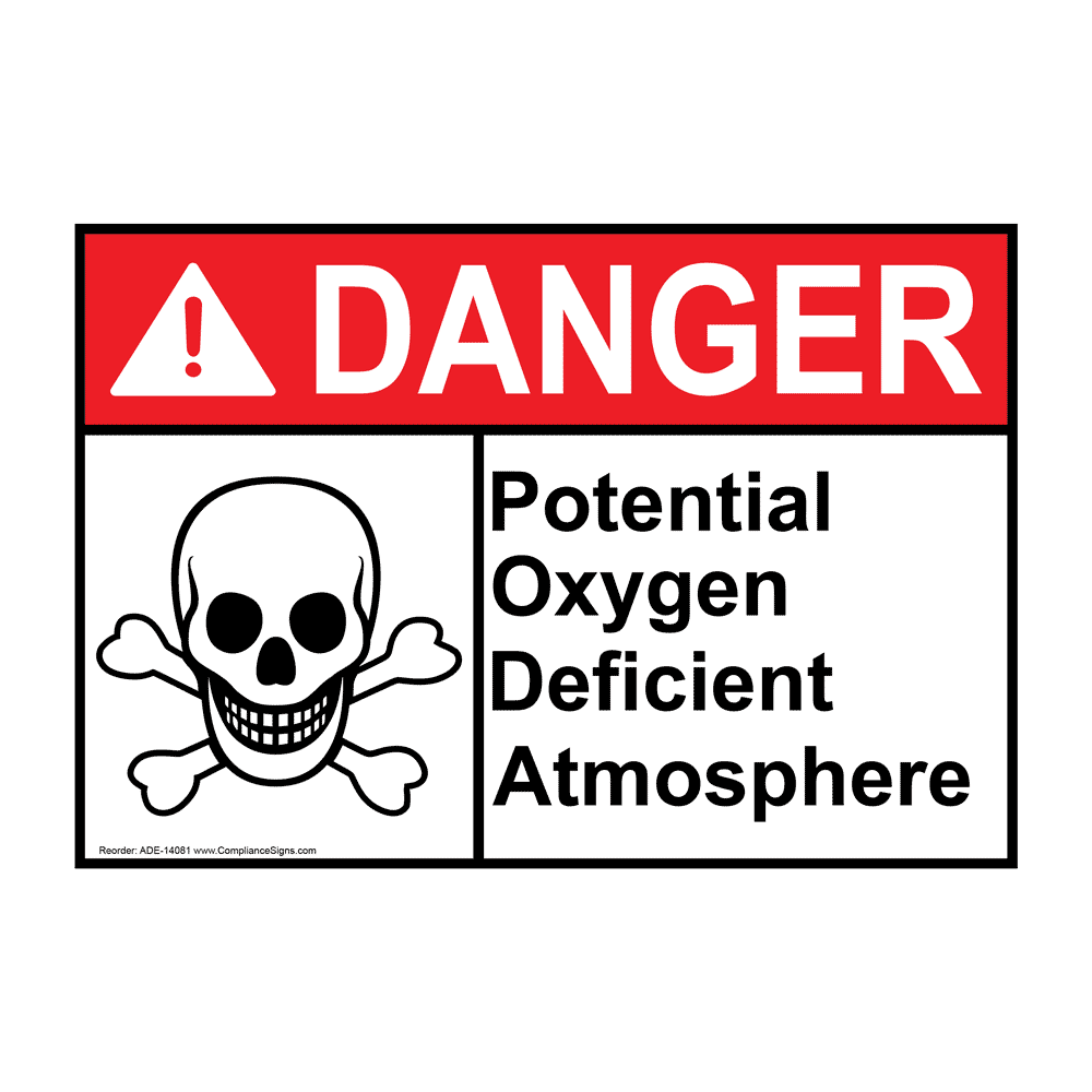 ANSI Potential Oxygen Deficient Atmosphere Sign - Made in USA