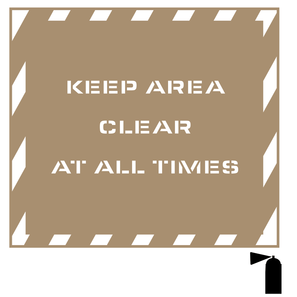 Industrial Notices Stencil - Keep Area Clear At All Times