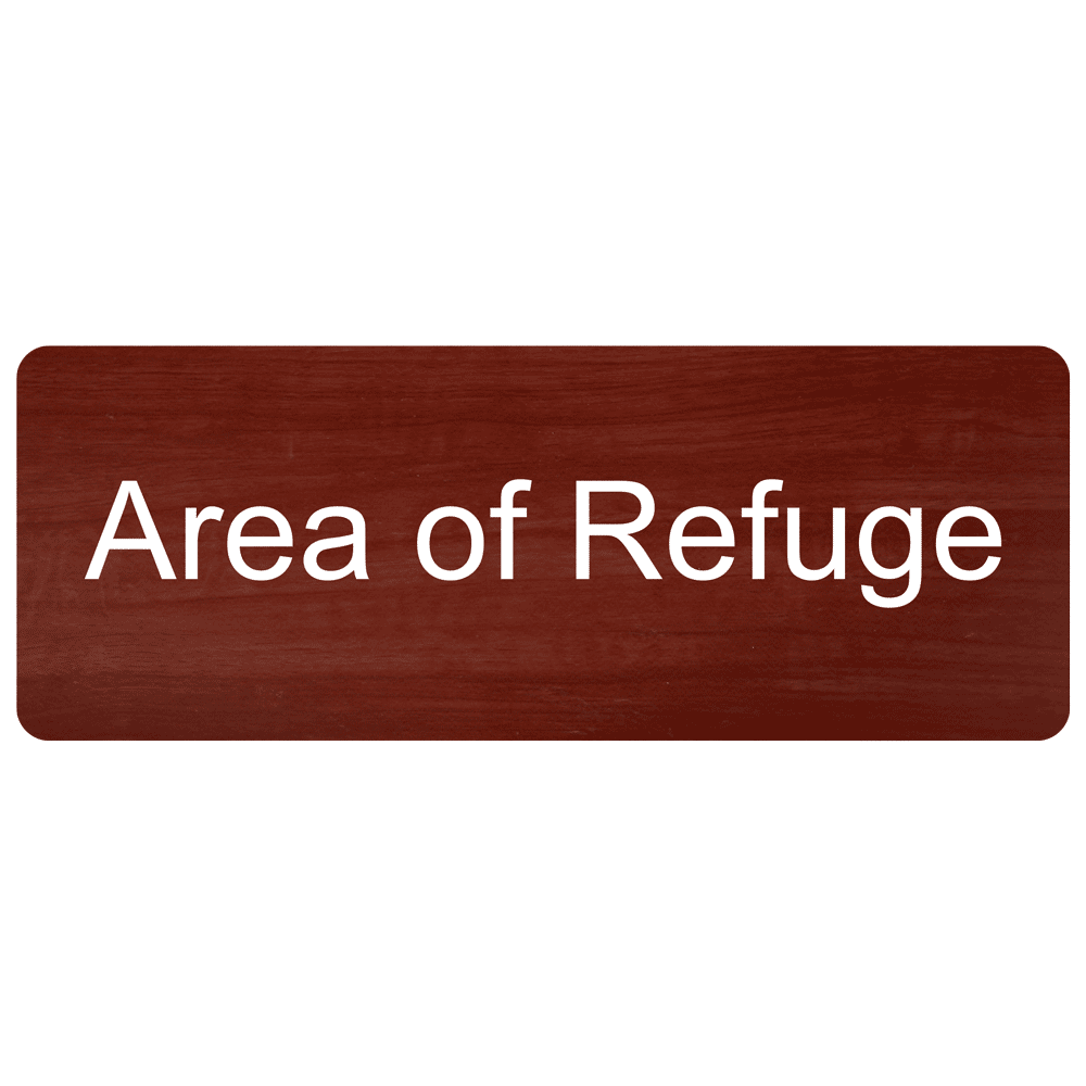 Area of Refuge Engraved Sign EGRE-256-WHTonCNMN Wayfinding Room Name