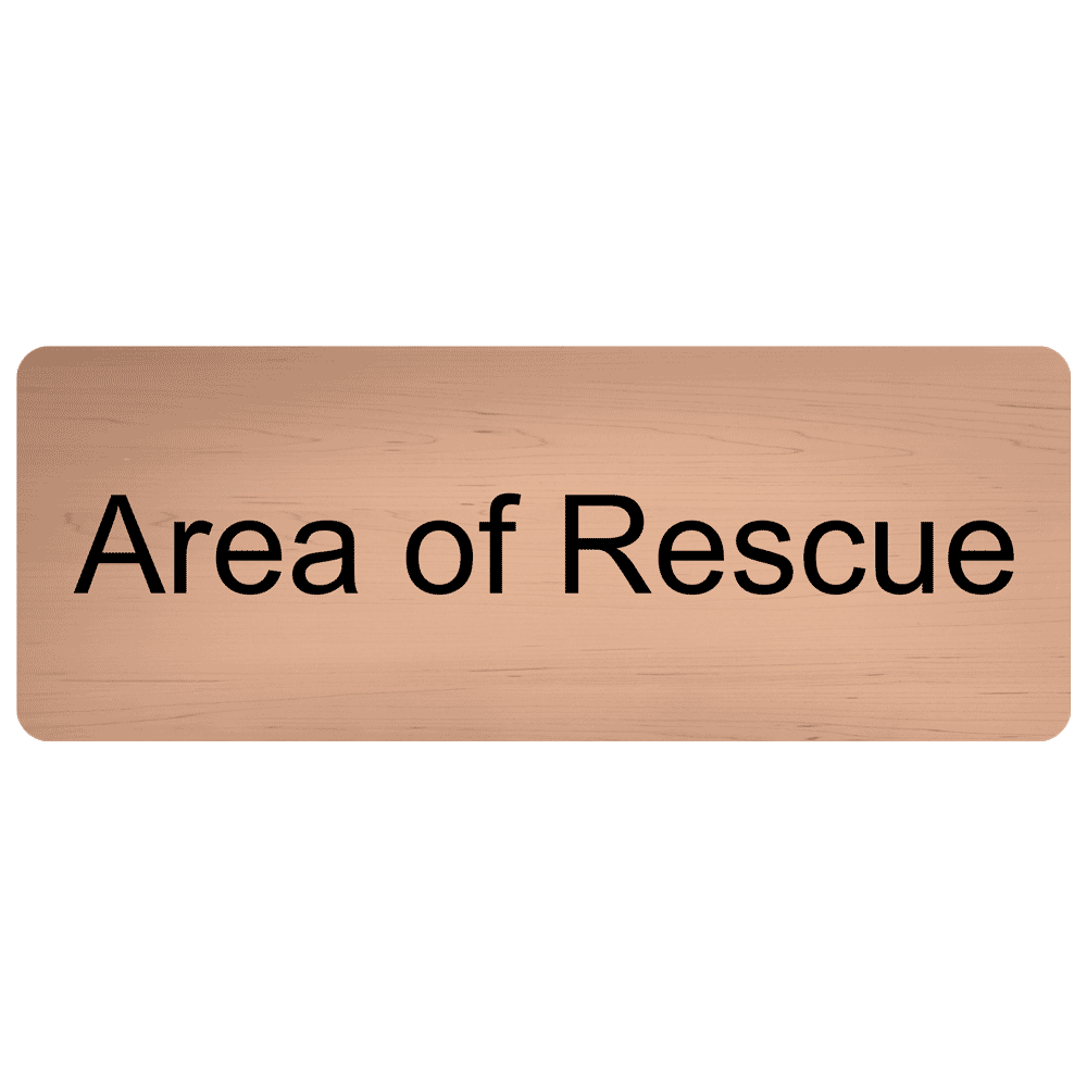 Area of Rescue Engraved Sign EGRE-258-BLKonCSHW Restrooms