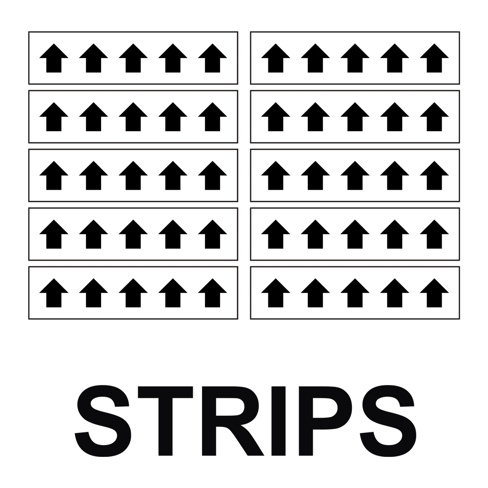 ASME A13.1 Black Arrows On White Background Label ArrowStrip-BLKonWHT