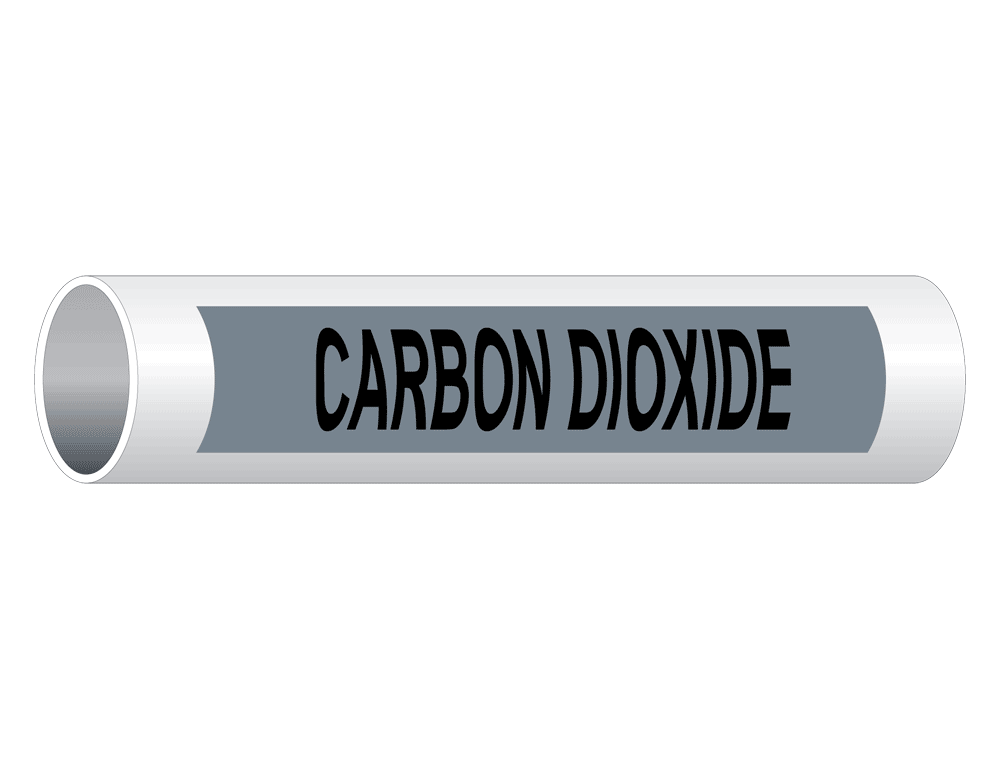 ASME-A13.1 Carbon Dioxide Pipe Label PIPE-23150-BLKonGray