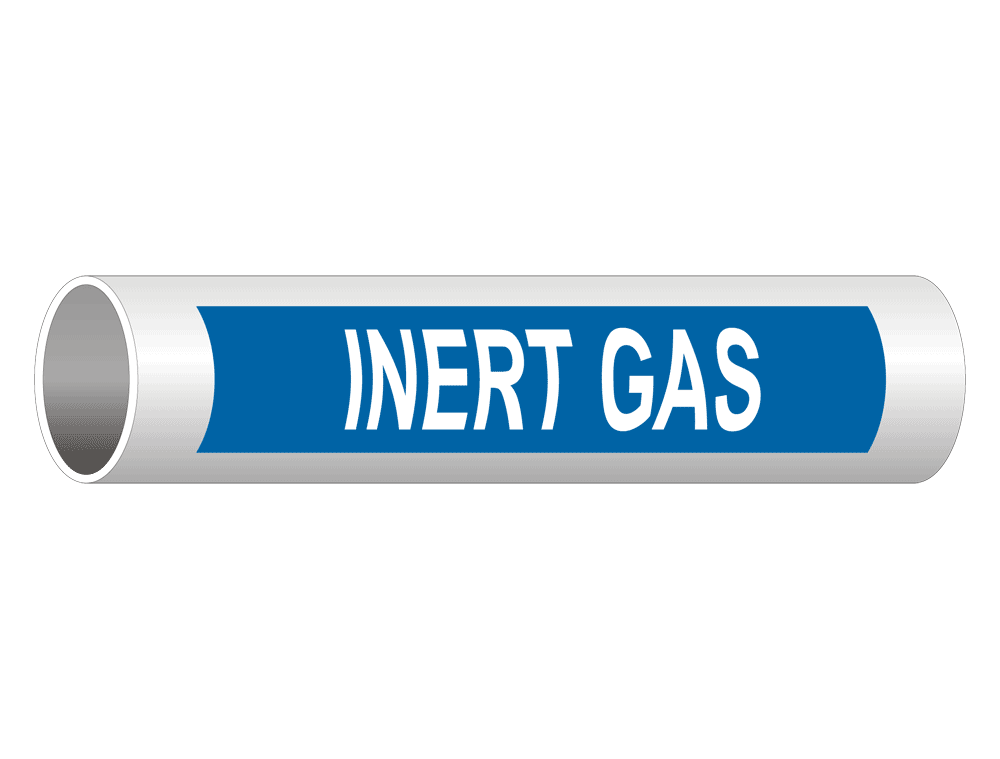 ASME A13.1 Inert Gas Pipe Label PIPE-23760-WHTonBLU