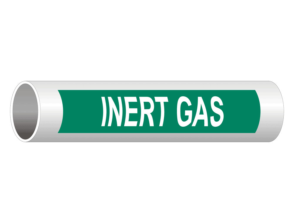 ASME A13.1 Inert Gas Pipe Label PIPE-23760-WHTonGreen