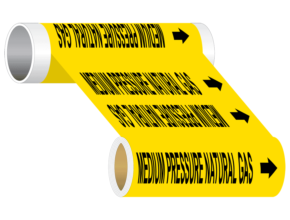 ASME A13.1 Medium Pressure Natural Gas Wide Pipe Label PIPE-23880-WR ...