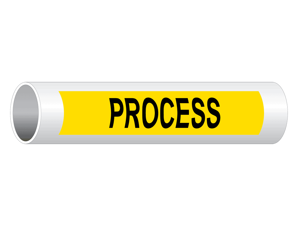 ASME A13.1 Process Pipe Label PIPE-24010-BLKonYLW