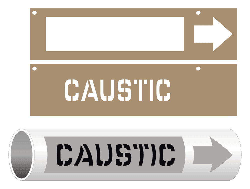 ASME A13.1 Caustic Pipe Marking Stencil PIPE-23155-STENCIL