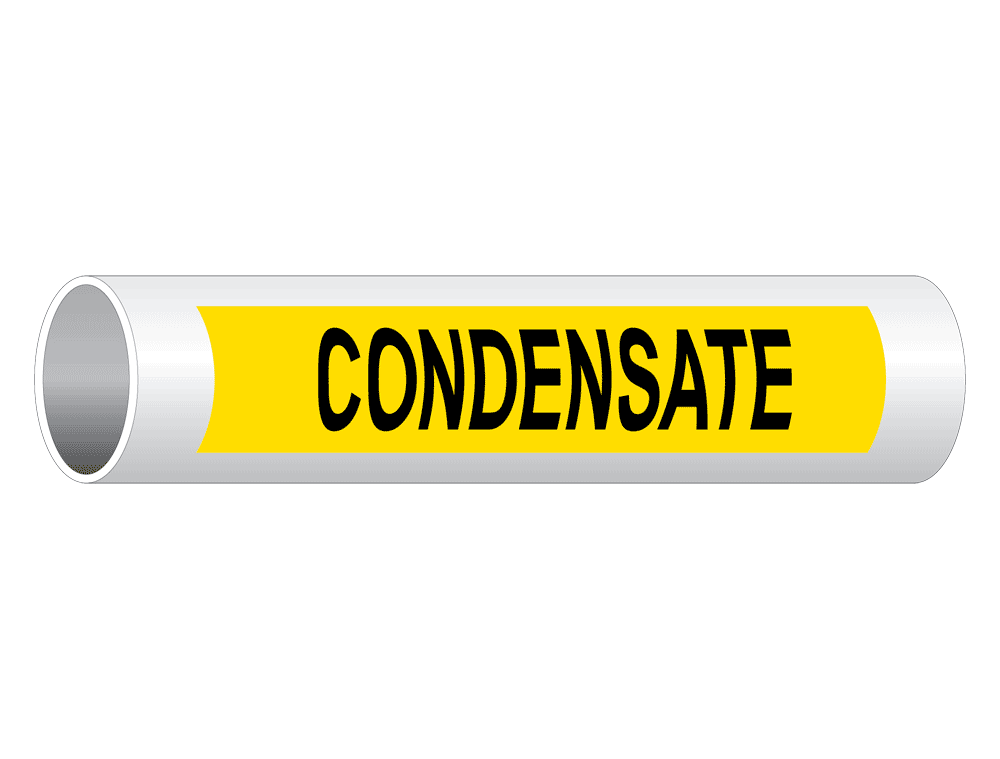 ASME A13.1 Condensate Black On Yellow Pipe Label PIPE-23245-BLKonYLW