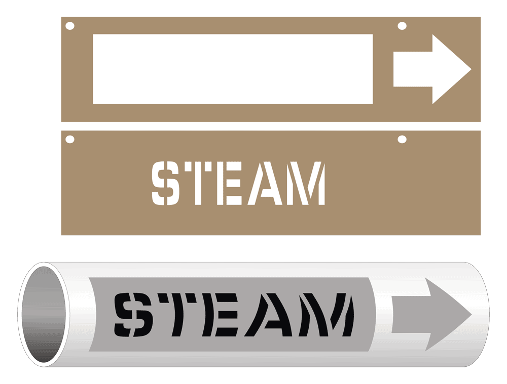 ASME A13.1 Steam Pipe Marking Stencil PIPE-24250-STENCIL