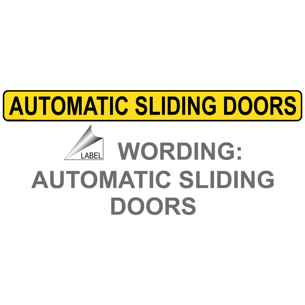 Automatic Entrance Automatic Sliding Doors Label / Sticker - Yellow