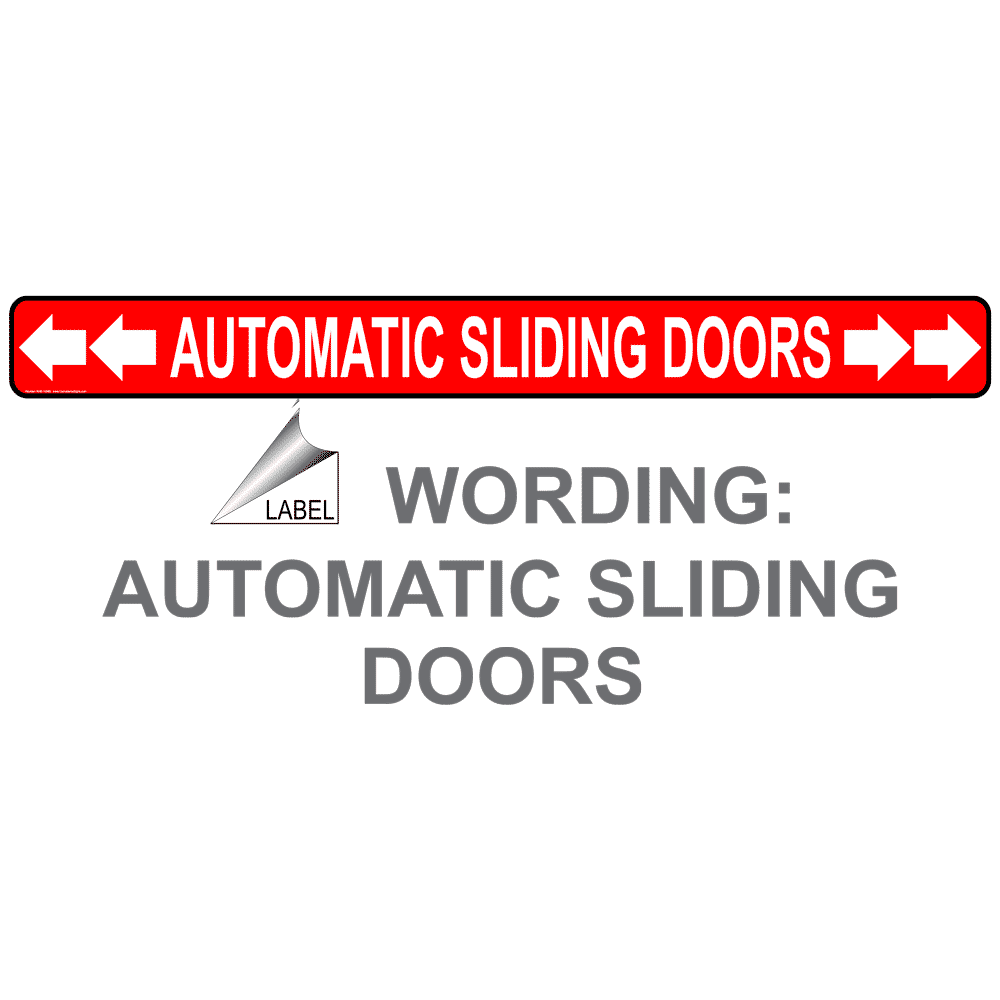 Red Enter / Exit Automatic Entrance Label/Sticker - US Made
