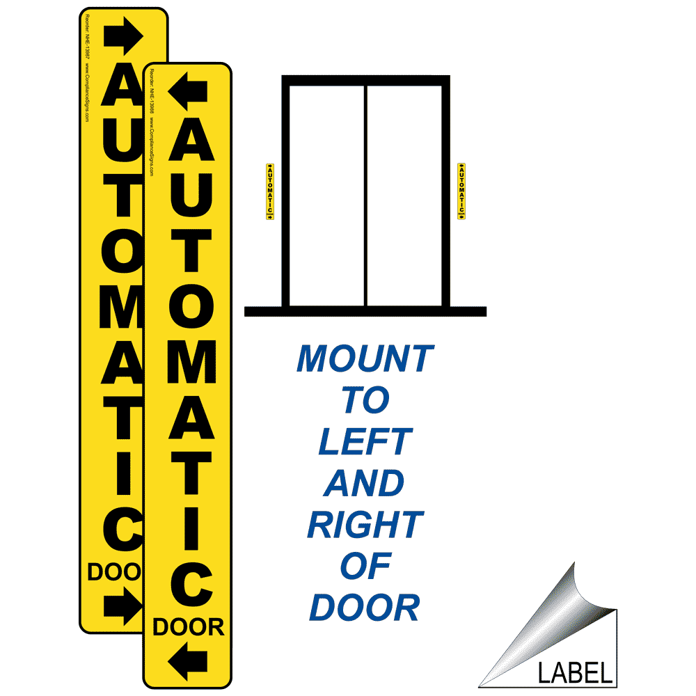 Enter / Exit Automatic Door Left And Right Arrows Set Label - US Made