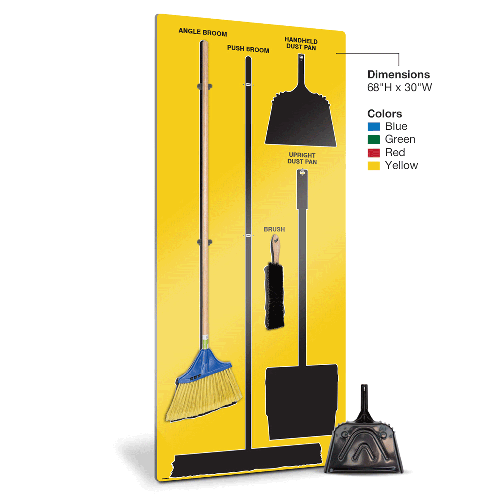 Sweeping Tools Shadow Board - Yellow - 68x30 Inch - 5S Product