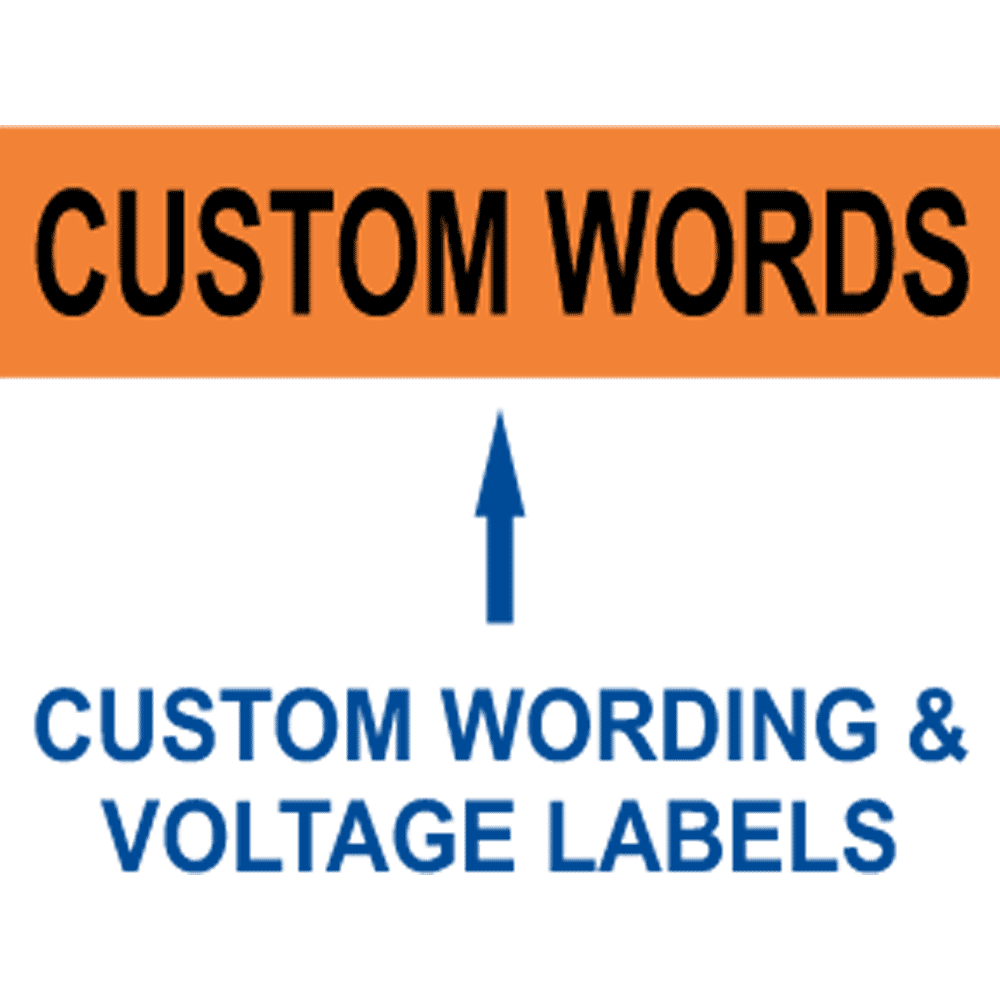Electrical Voltage Custom Words Label / Sticker - Orange - US Made