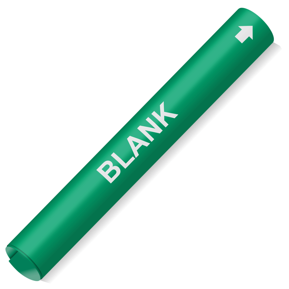 Coiled Pipe Marker - Blank or Custom Text - Green - ASME A13.1