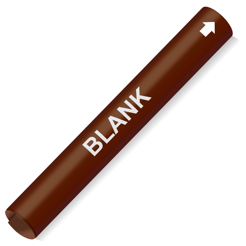 Coiled Pipe Marker - Blank or Custom Text - Brown - ASME A13.1