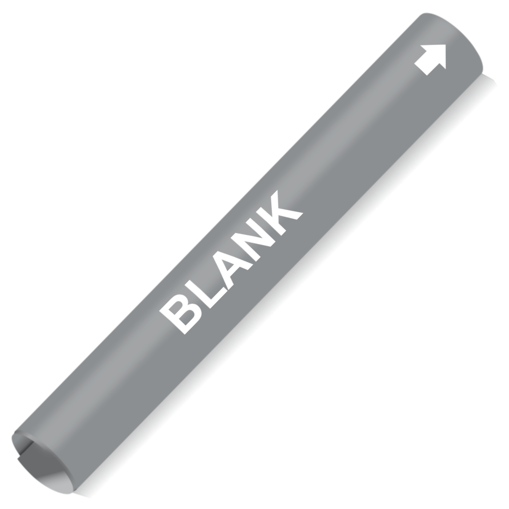 Coiled Pipe Marker - Blank or Custom Text - Gray - ASME A13.1