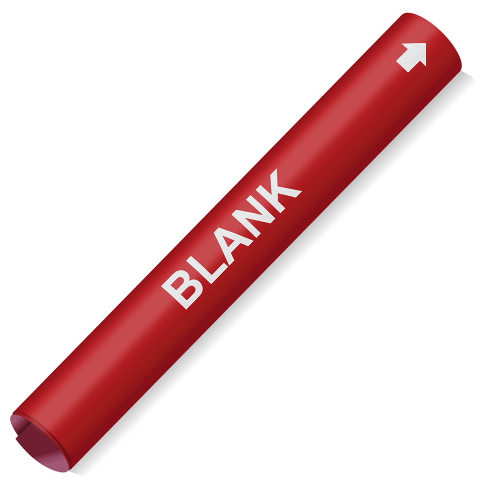 Coiled Pipe Marker - Blank or Custom Text - Red - ASME A13.1