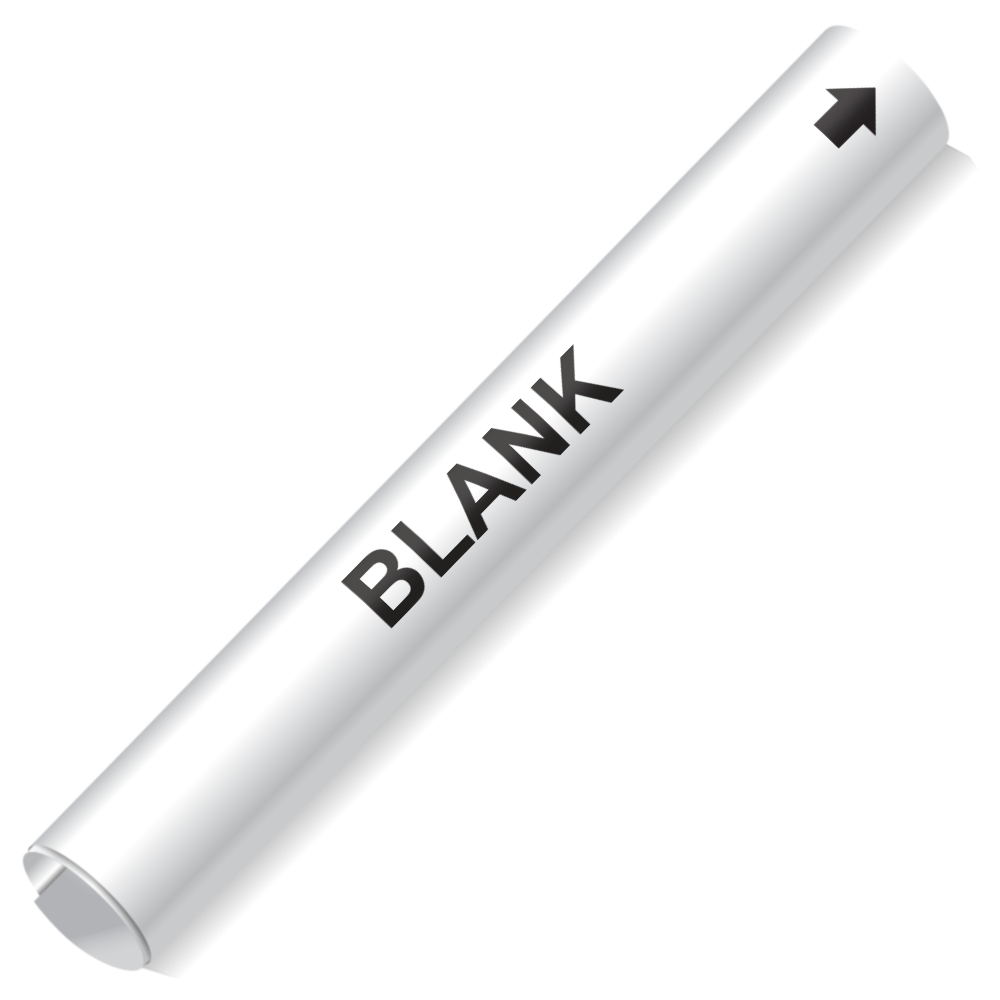 Coiled Pipe Marker - Blank or Custom Text - White - ASME A13.1