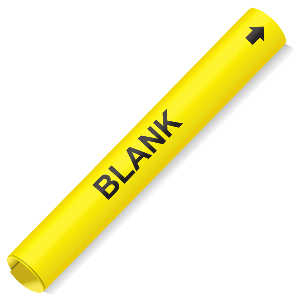 Coiled Pipe Marker - Blank or Custom Text - Yellow - ASME A13.1