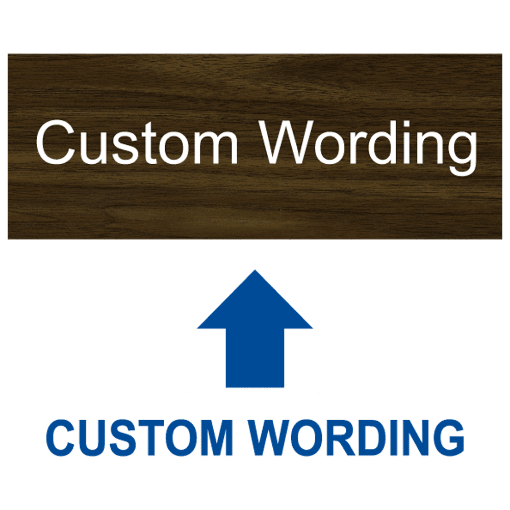 Custom Wording Engraved Sign EGRE-CUSTOM-WHTonWLNT Custom Blank