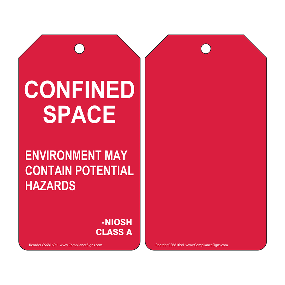 Red Confined Space Potential Hazards | Safety Tags