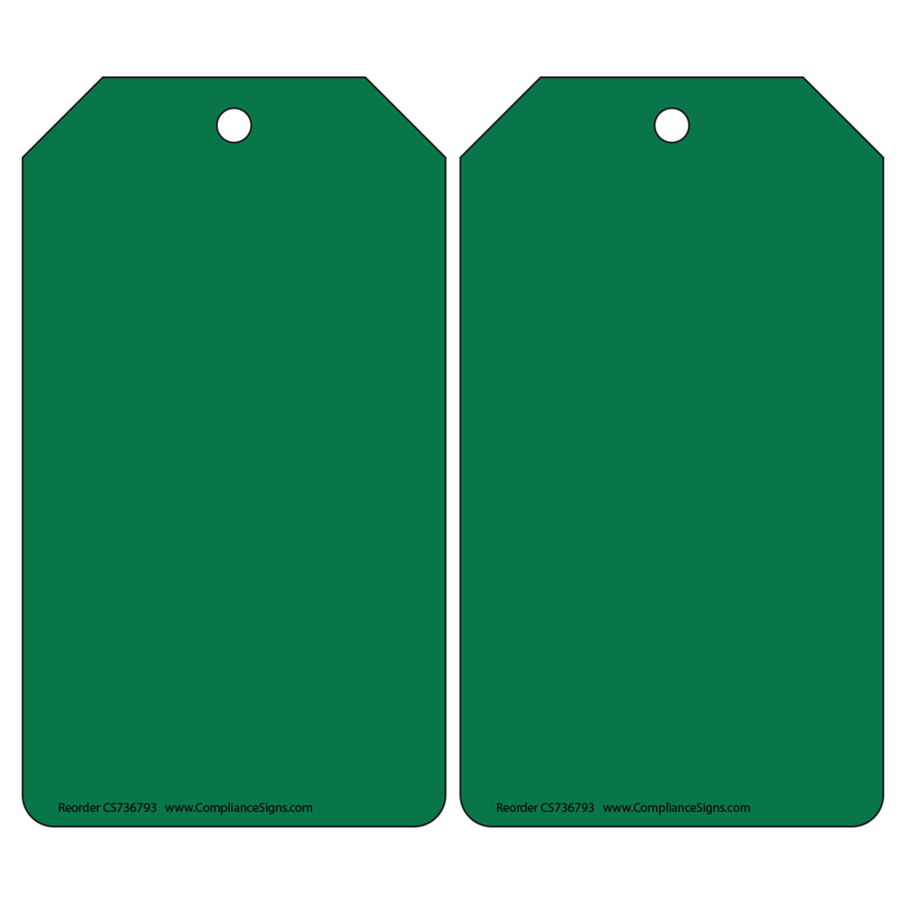 Green 2-sided Blank Tag | Safety Tags